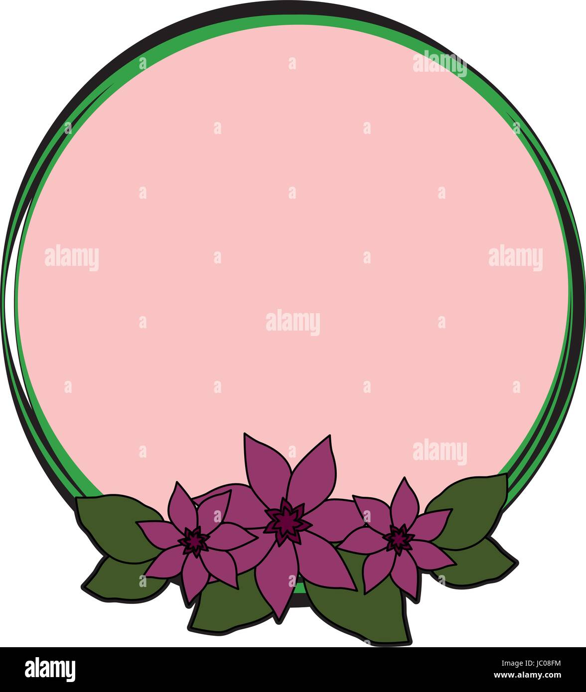 Round frame with flowers Stock Vector Image & Art - Alamy