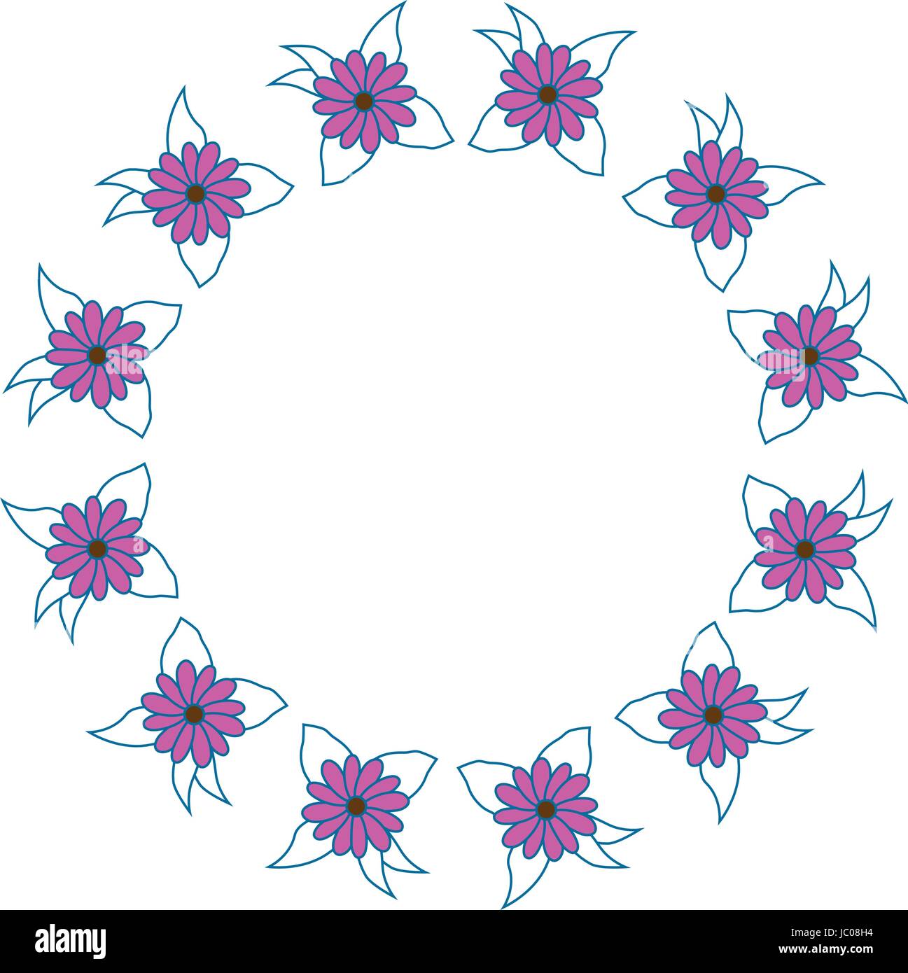 Round frame with flowers Stock Vector Image & Art - Alamy
