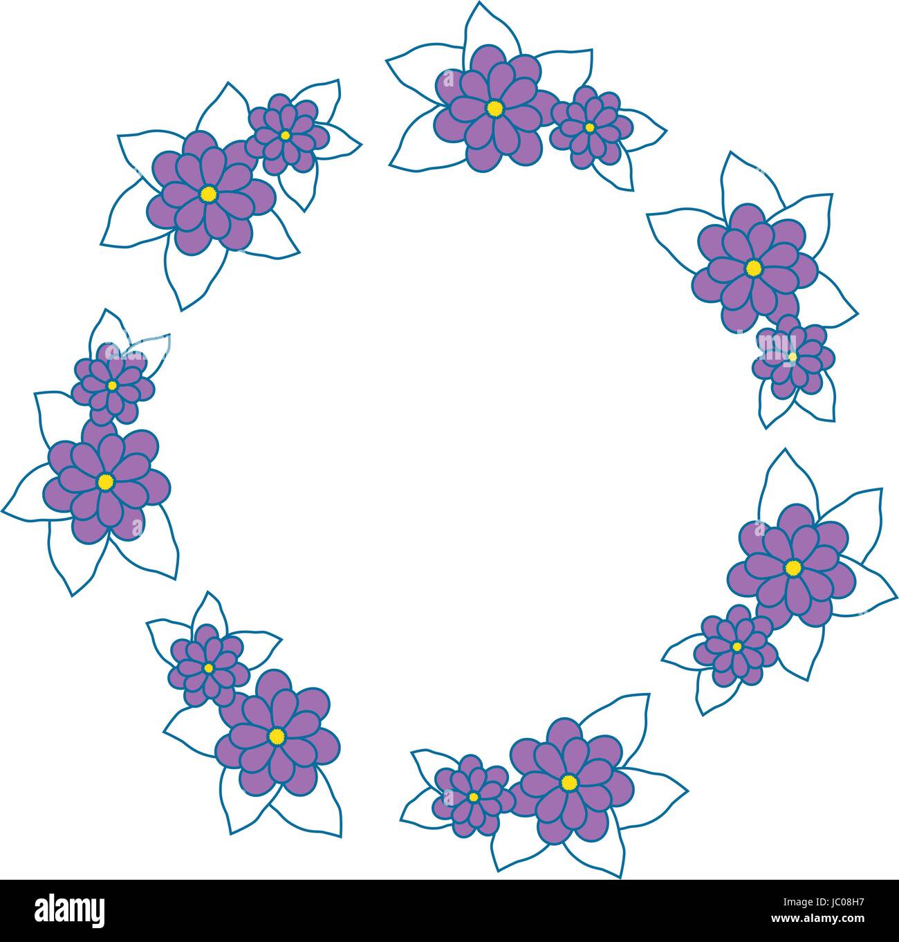 Round frame with flowers Stock Vector Image & Art - Alamy