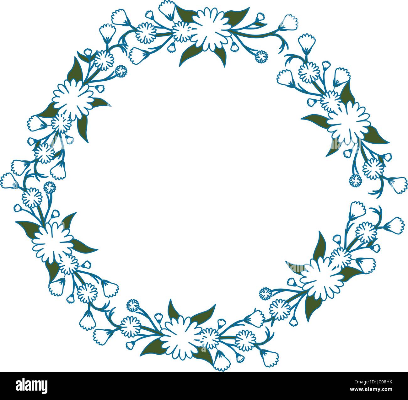 Round frame with flowers Stock Vector Image & Art - Alamy