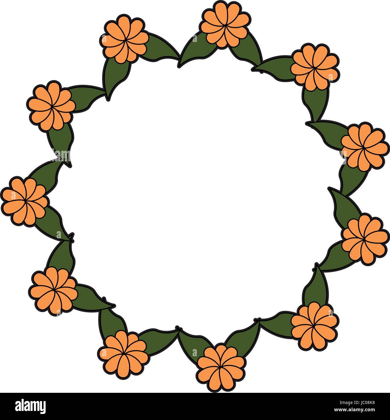 Round frame with flowers Stock Vector Image & Art - Alamy