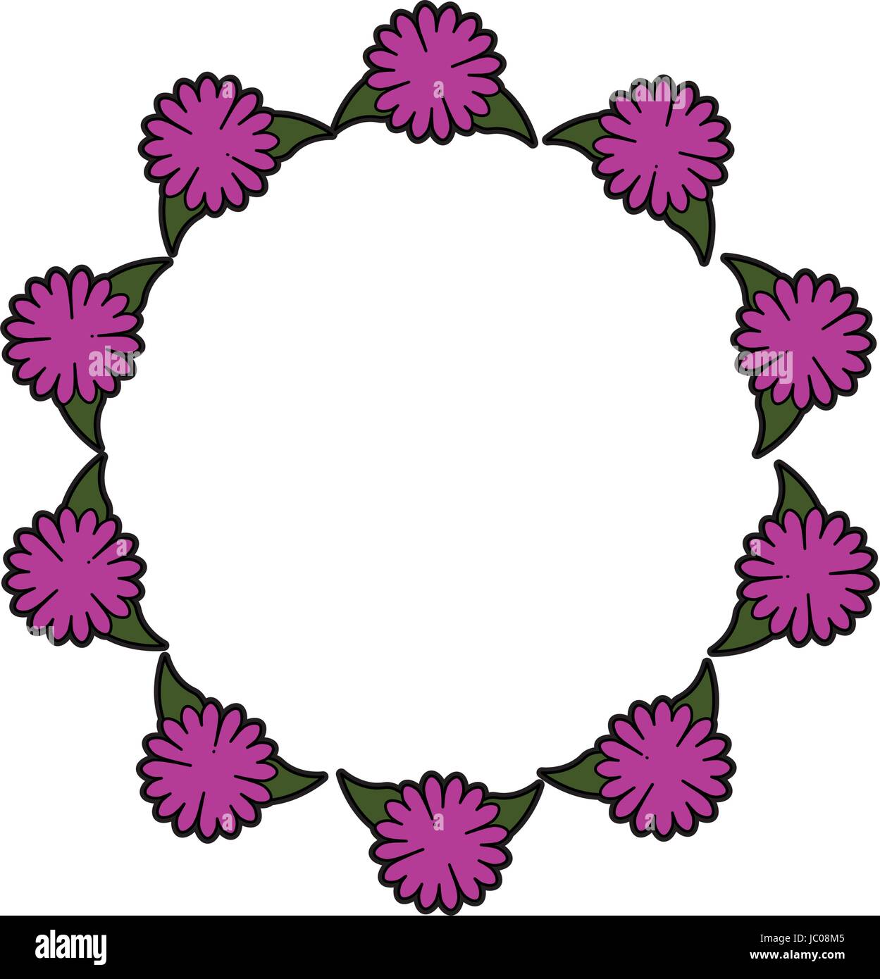 Round frame with flowers Stock Vector Image & Art - Alamy