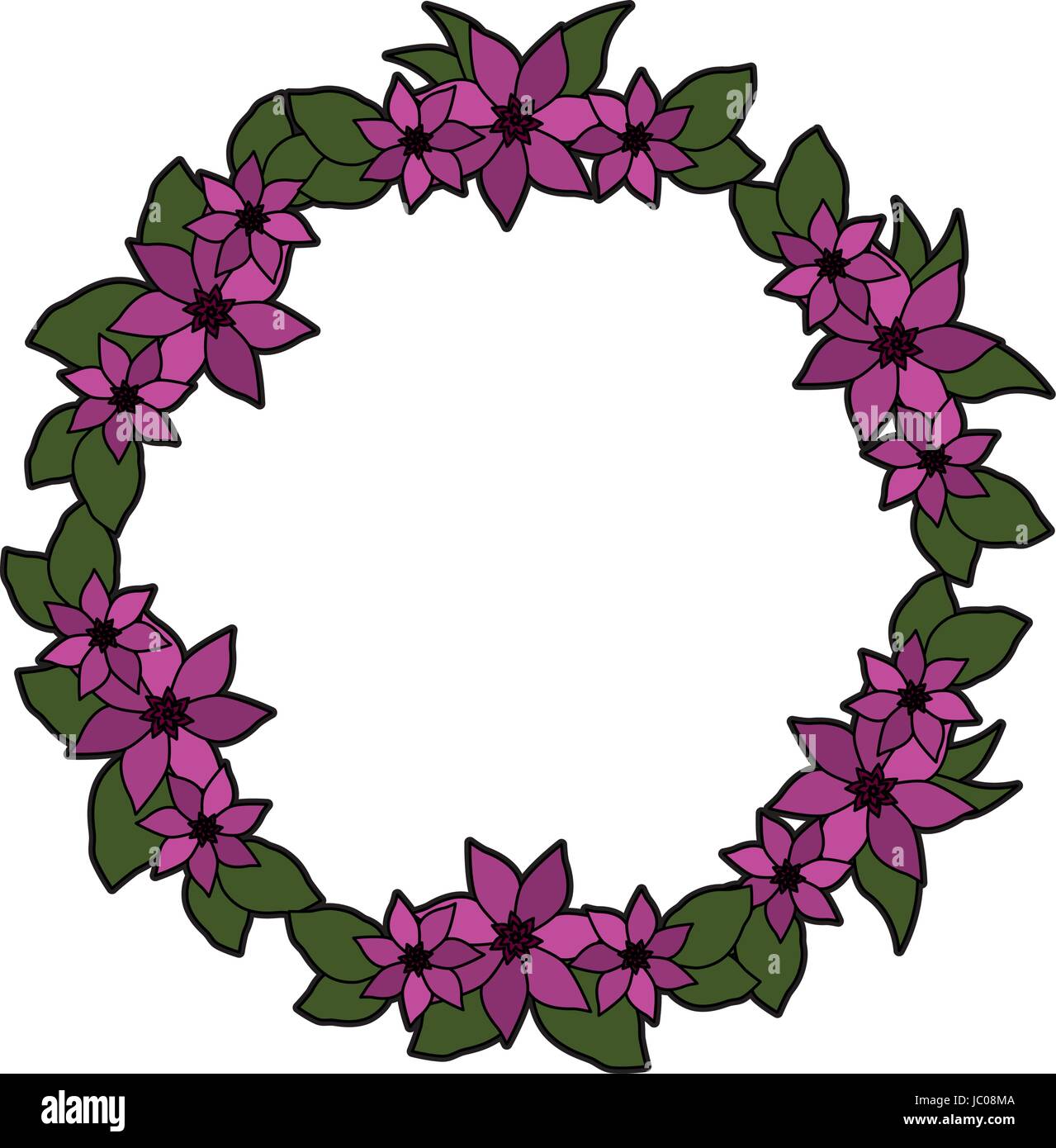 Round frame with flowers Stock Vector Image & Art - Alamy