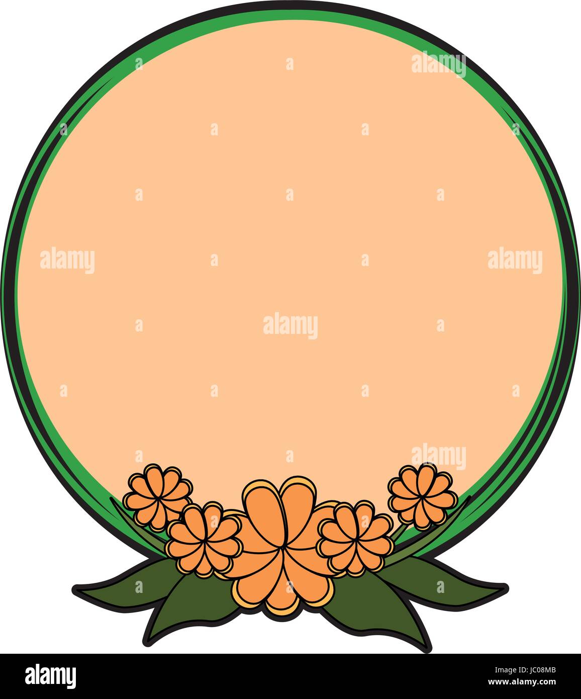 Round frame with flowers Stock Vector Image & Art - Alamy