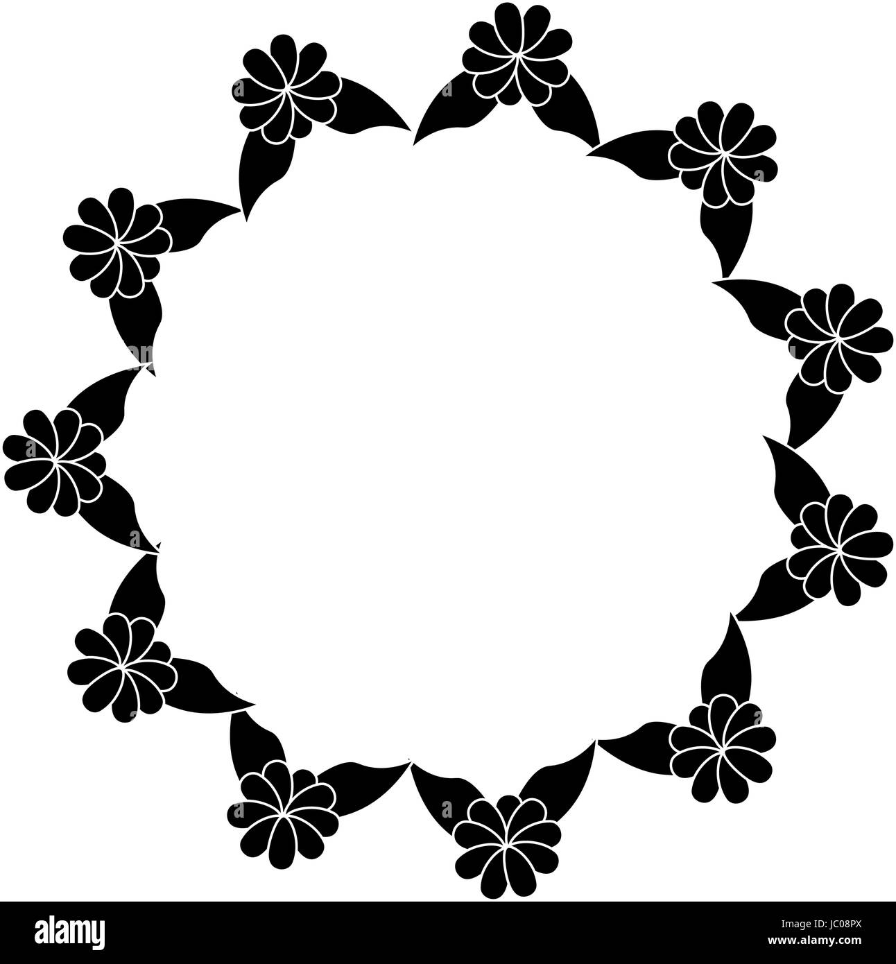 Round frame with flowers Stock Vector Image & Art - Alamy