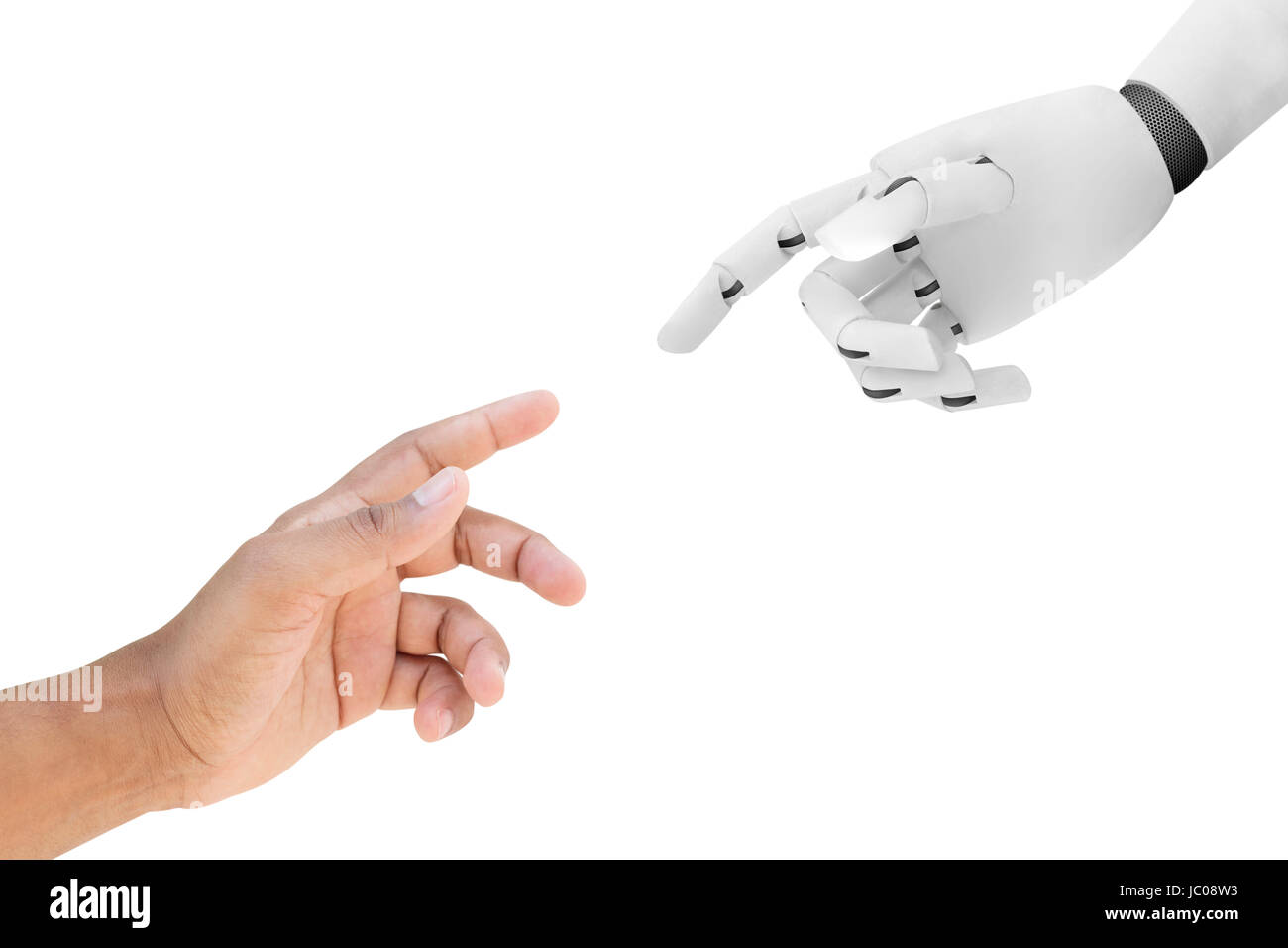Human reaching for robot's hand - Artificial Intelligence Stock Photo ...