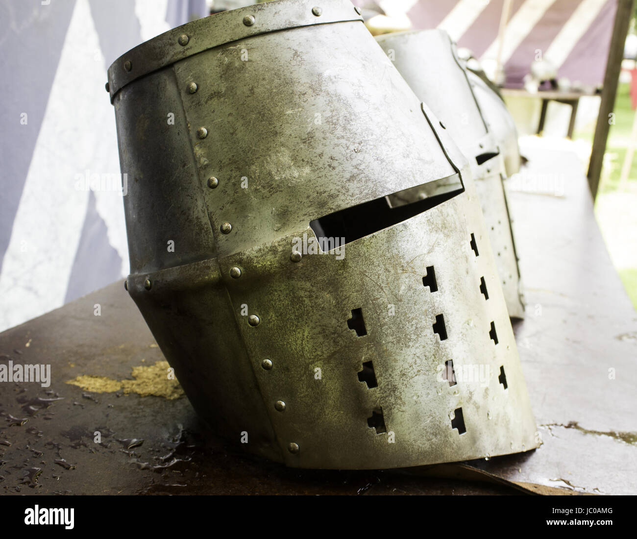 Ancient medieval metal armor helmet, war and champion Stock Photo - Alamy