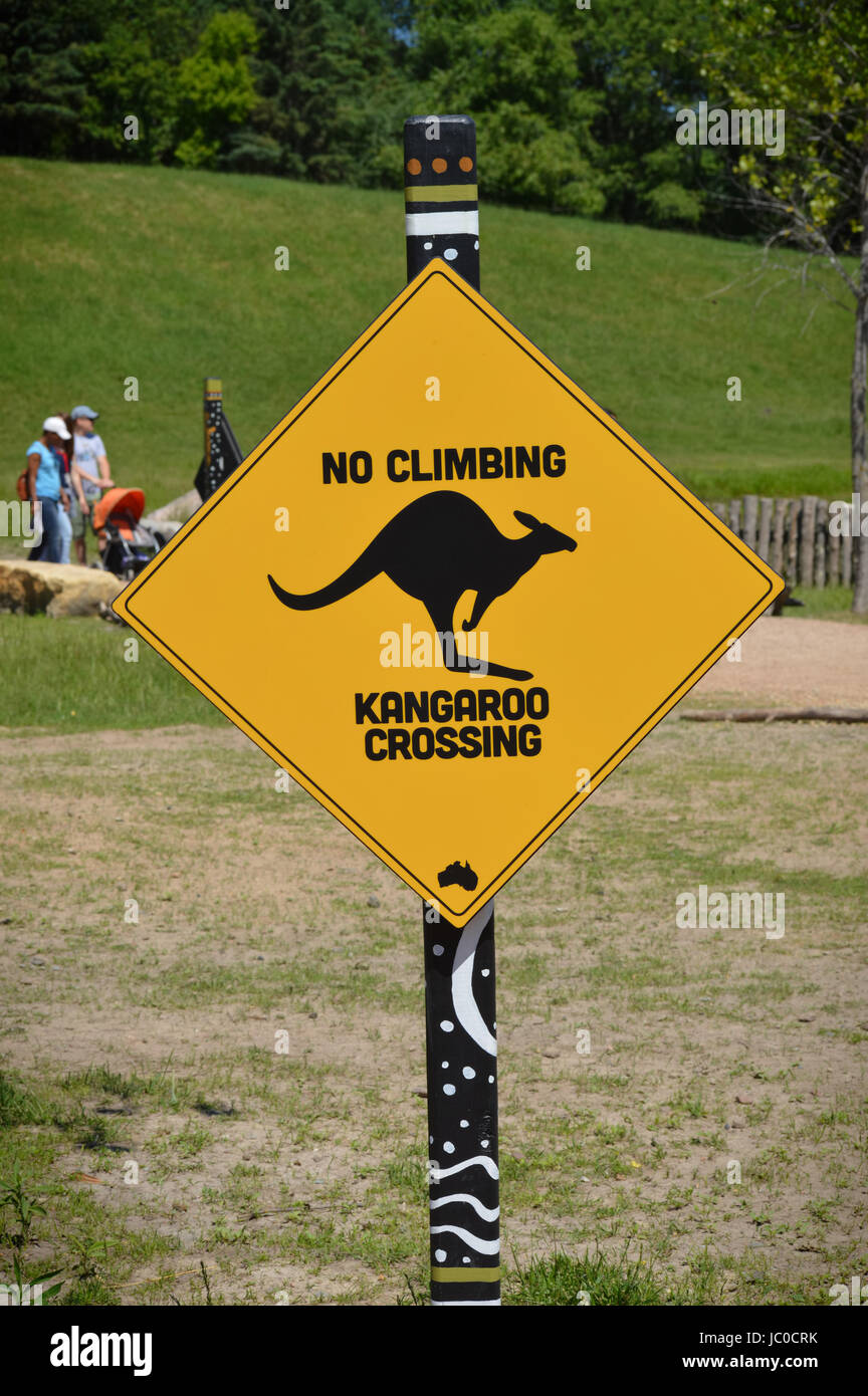 Kangaroo Crossing Sign at the Minnesota Zoo Stock Photo - Alamy