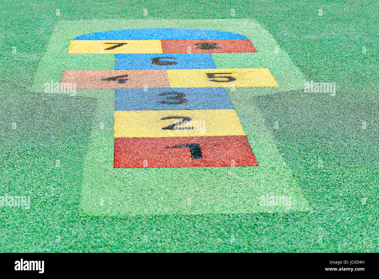 hopscotch painted on the floor Stock Photo - Alamy