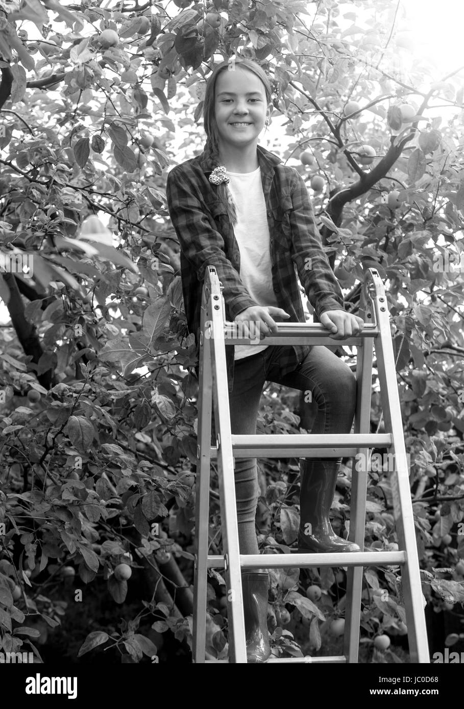 Climbing Stairs Woman Black and White Stock Photos & Images - Alamy
