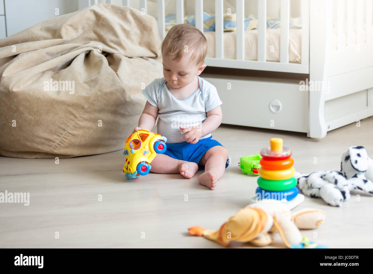 Baby 10 months blocks hi-res stock photography and images - Alamy