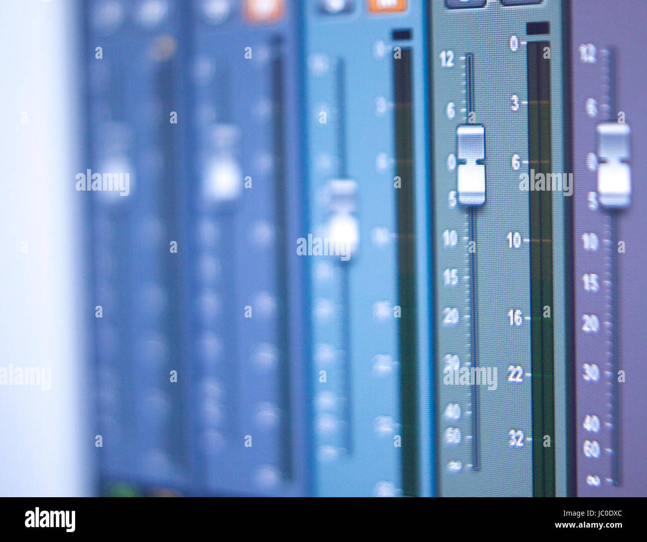 Recording audio, music, vocal and voiceover studio digital mixing desk ...