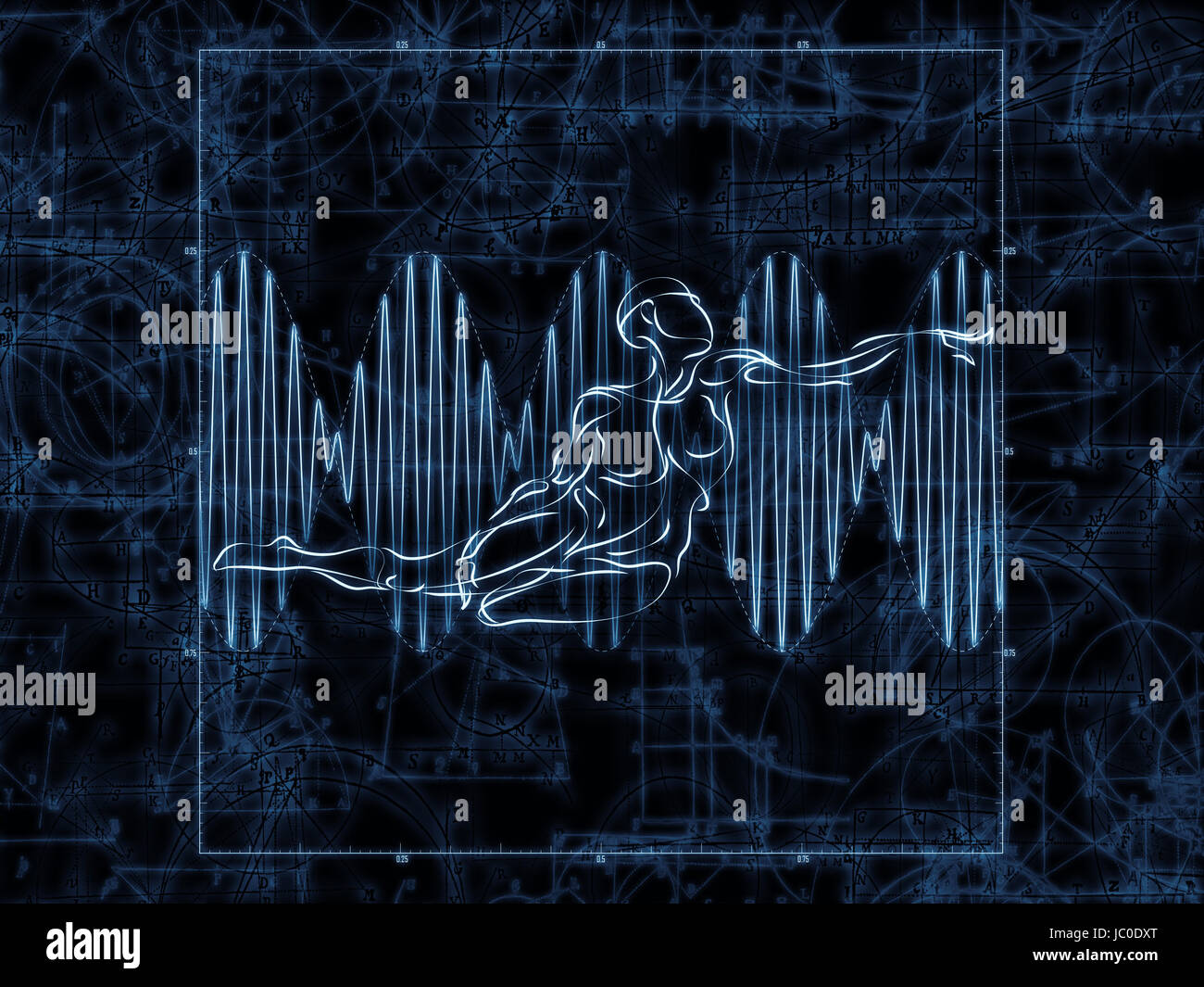 Strange Geometry series. Abstract arrangement of line drawing, math and ...