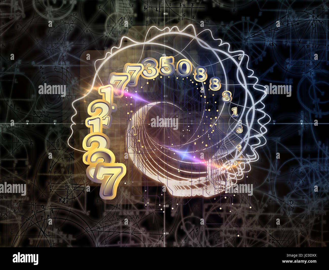 Strange Geometry series. Artistic abstraction composed of line drawing ...