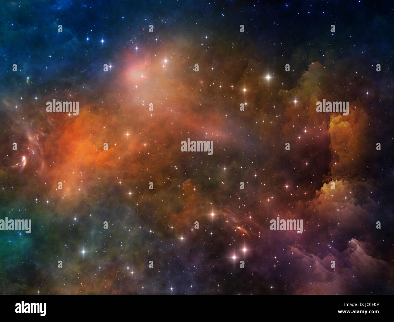 Deep Space series. Background design of nebula, stars and colors on the ...
