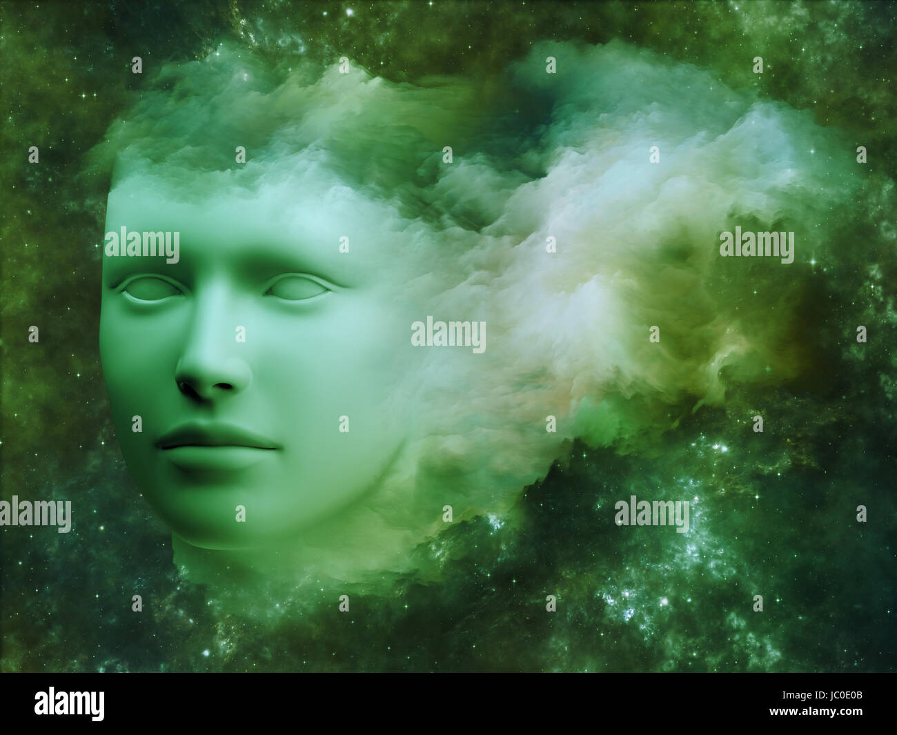 Fractal Mind series. Abstract composition of human head and fractal ...