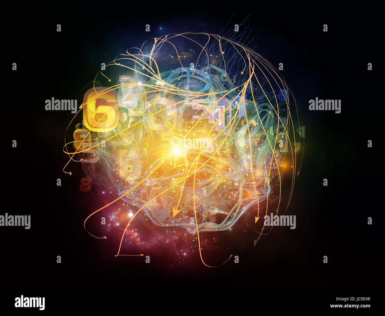 Conceptual Particle series. Creative arrangement of fractal and ...