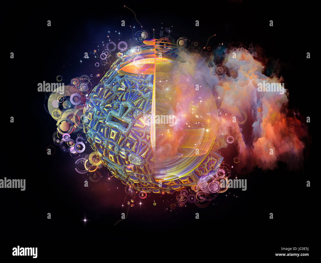 Conceptual Particle series. Background design of fractal and conceptual ...