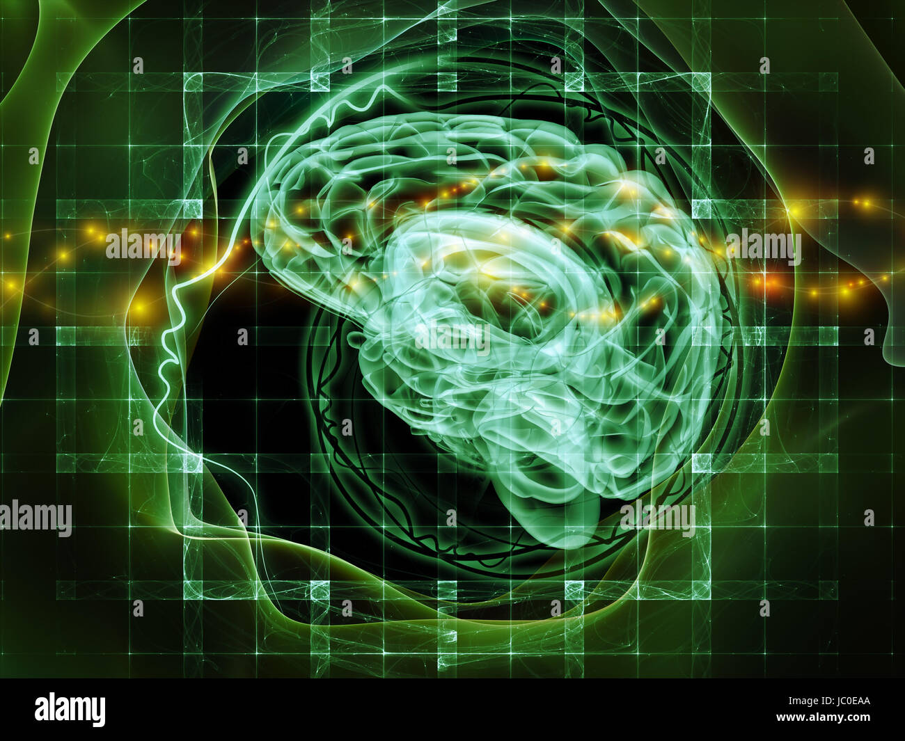 Human Mind series. Background design of brain, human outlines and ...