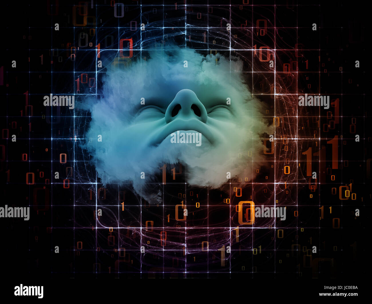 Anthropocentric series. Design composed of human face and design ...