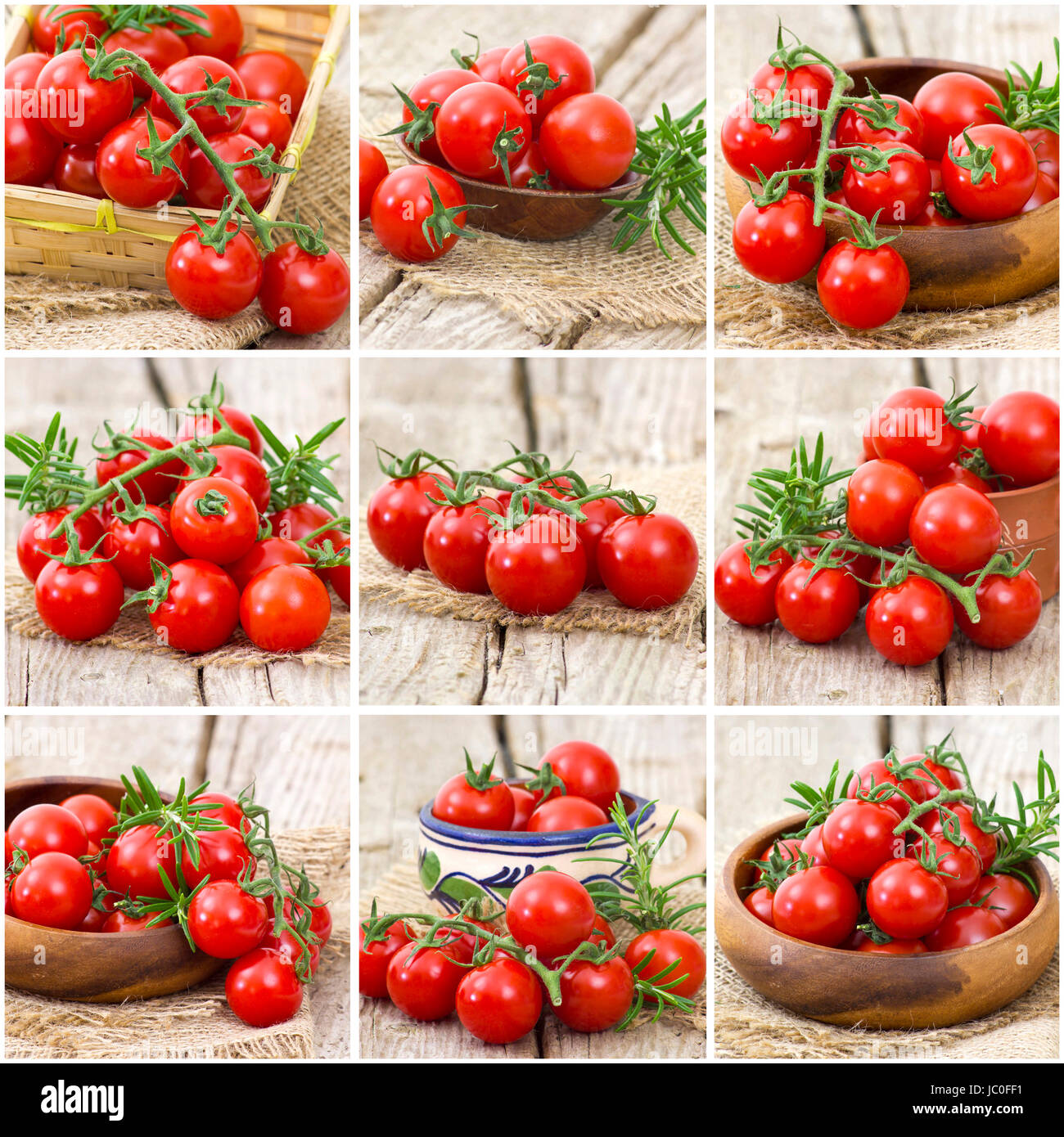 cherry tomatoes - collage Stock Photo - Alamy