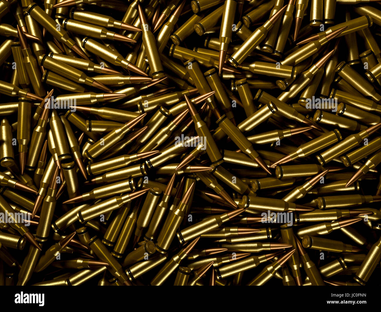 Closeup background of pile of polished rifle bullets Stock Photo - Alamy