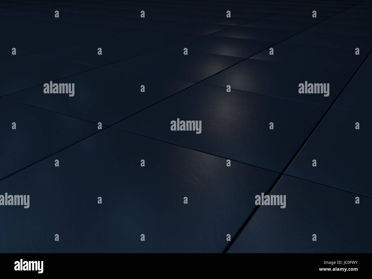 Black stone tiles on floor and blue backlight Stock Photo - Alamy