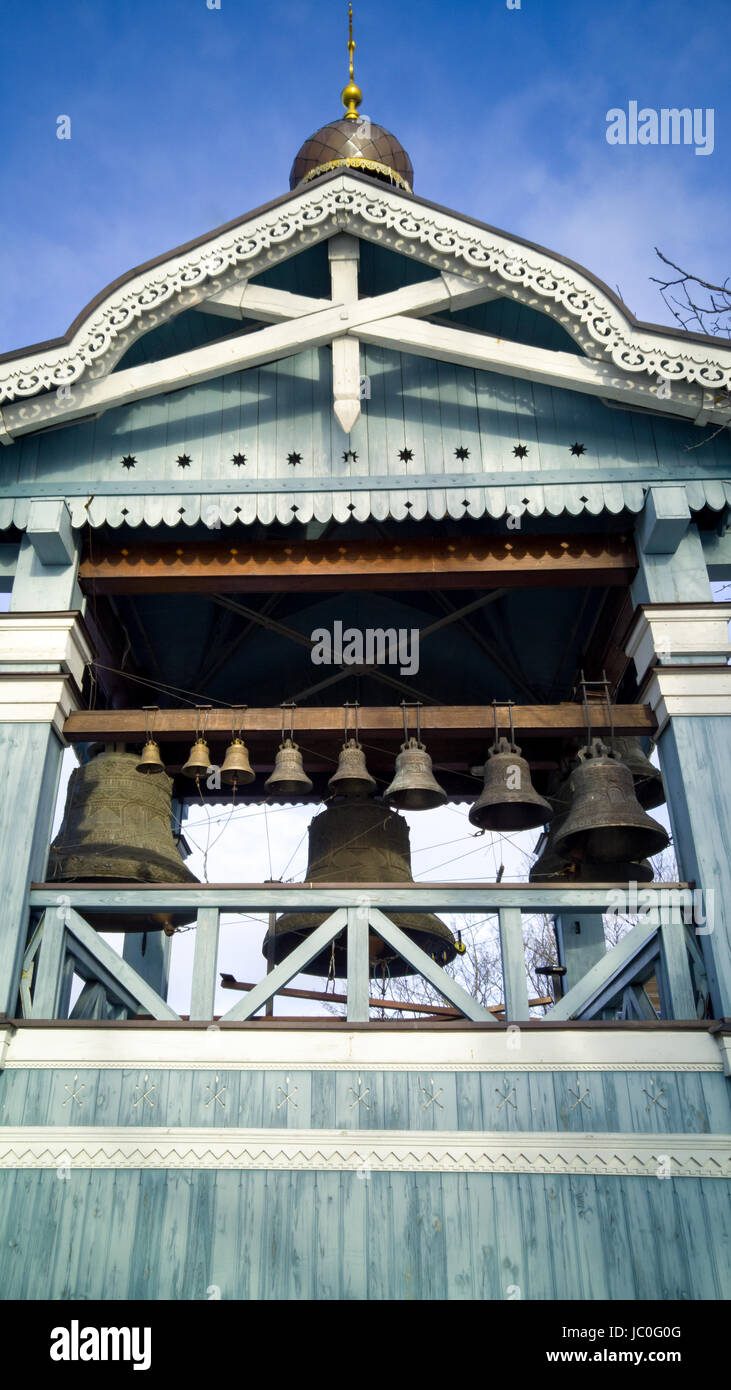 Belfry wooden tower at orthodox church Stock Photo - Alamy