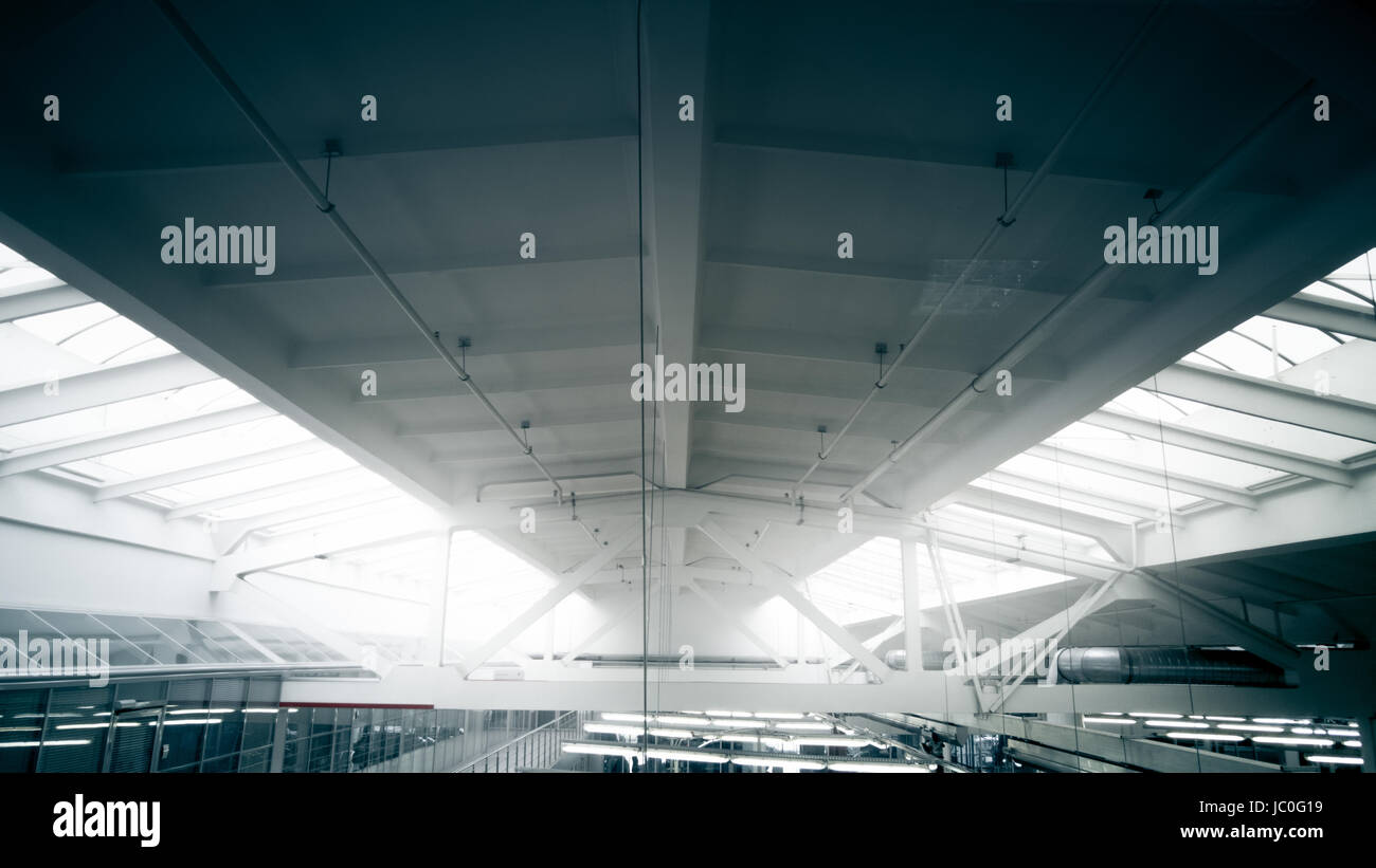 Long modern roof at hangar made of concrete and glass Stock Photo - Alamy