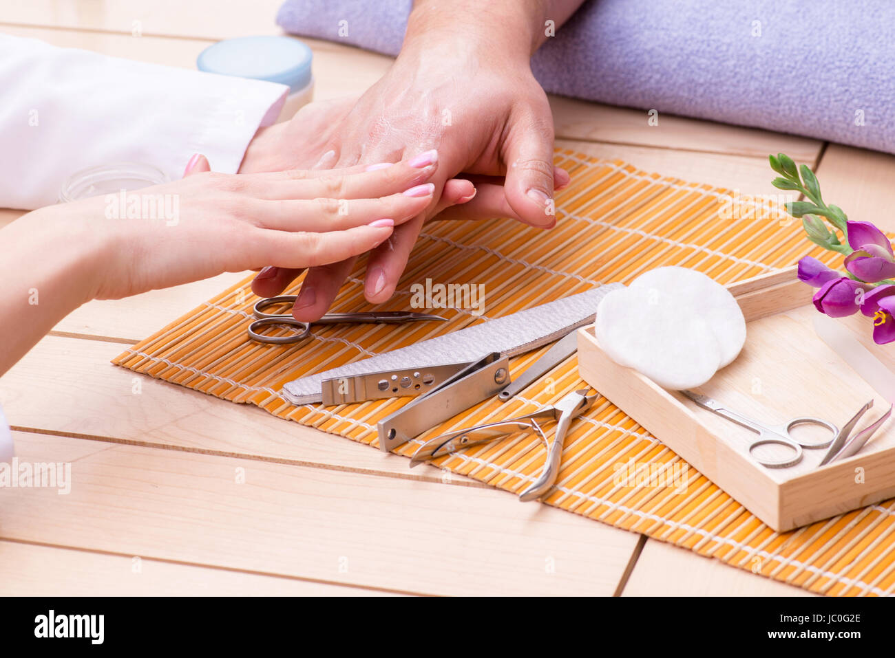 Hand manicure concept for man Stock Photo - Alamy