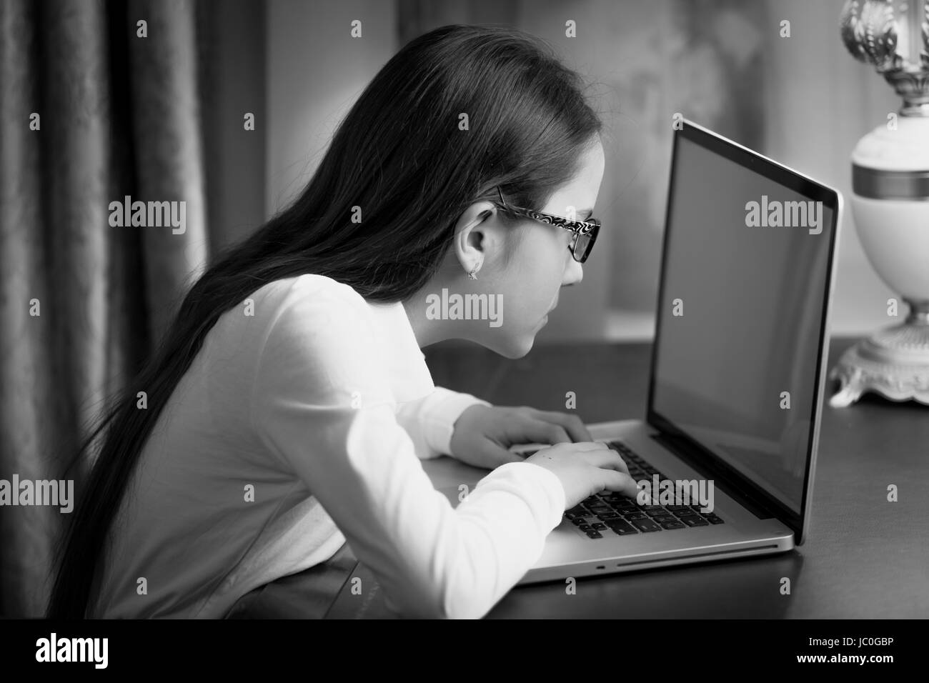 Teen girl study knowledge Black and White Stock Photos & Images - Alamy