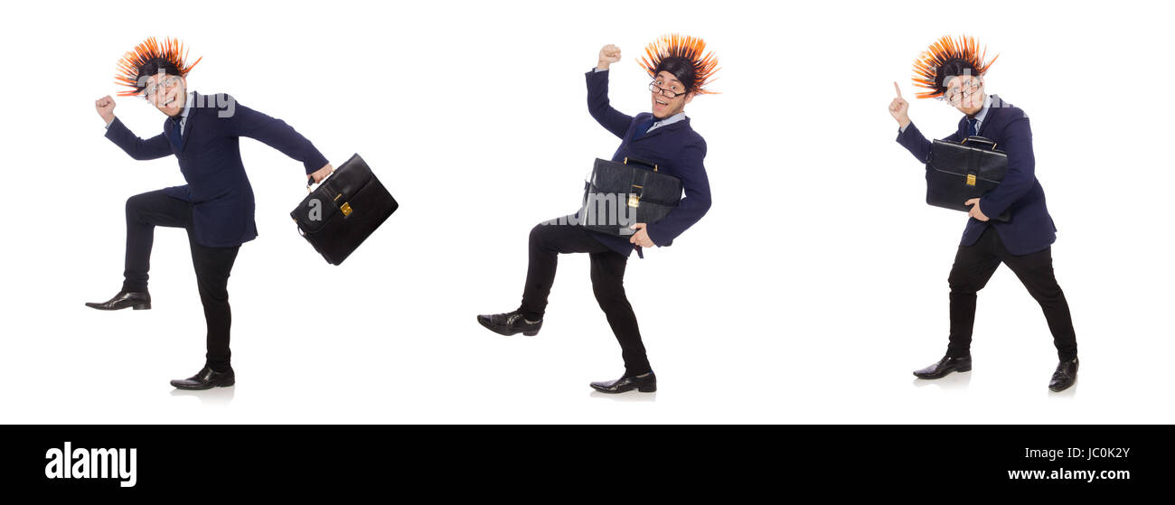 Funny man with mohawk hairstyle Stock Photo - Alamy