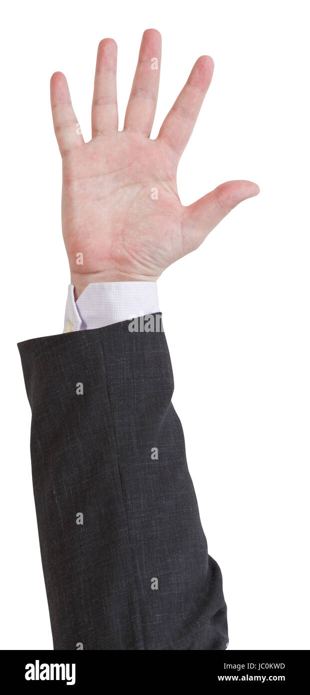 open five fingers - hand gesture isolated on white background Stock ...