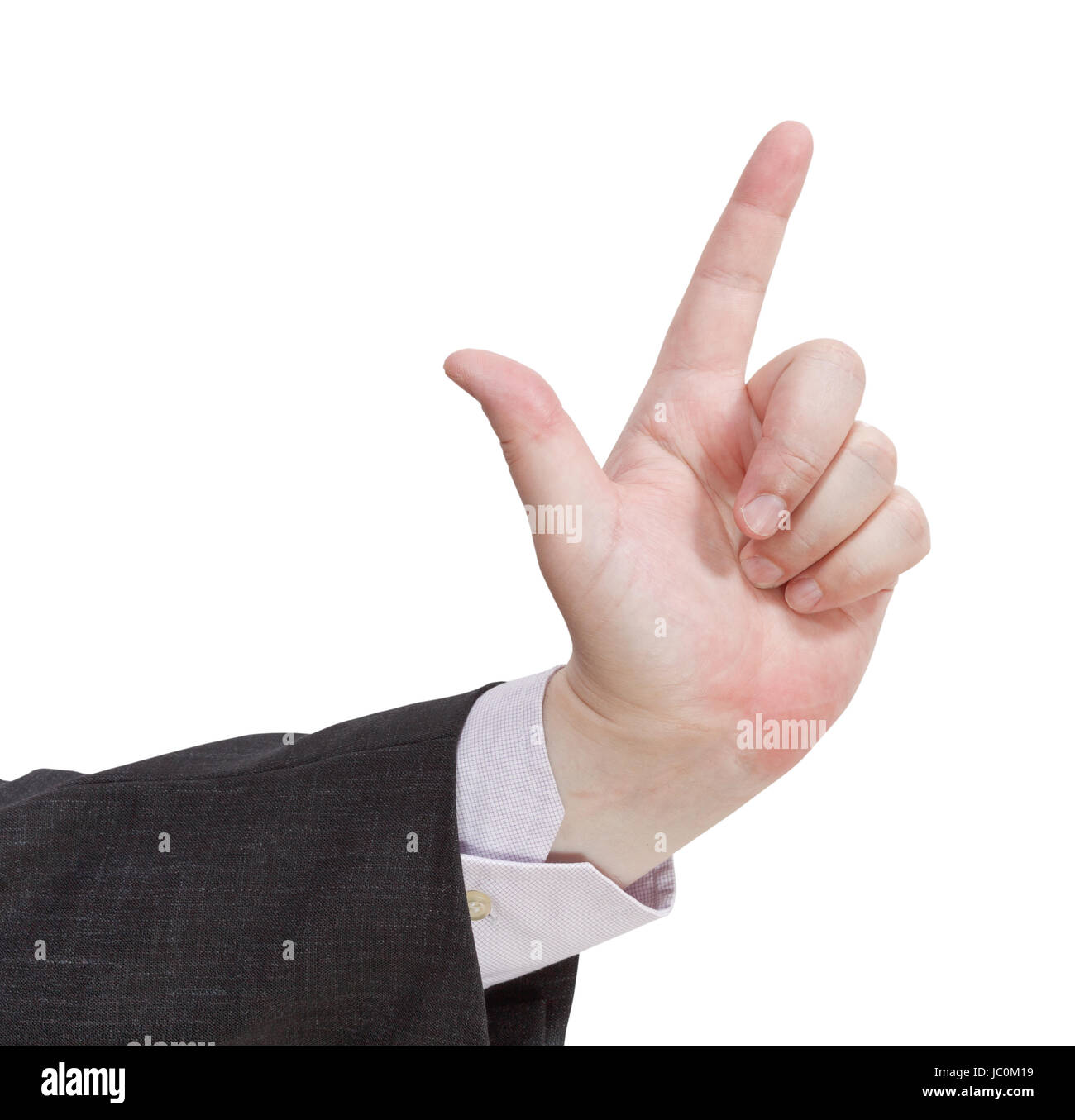 attention sign - hand gesture isolated on white background Stock Photo ...