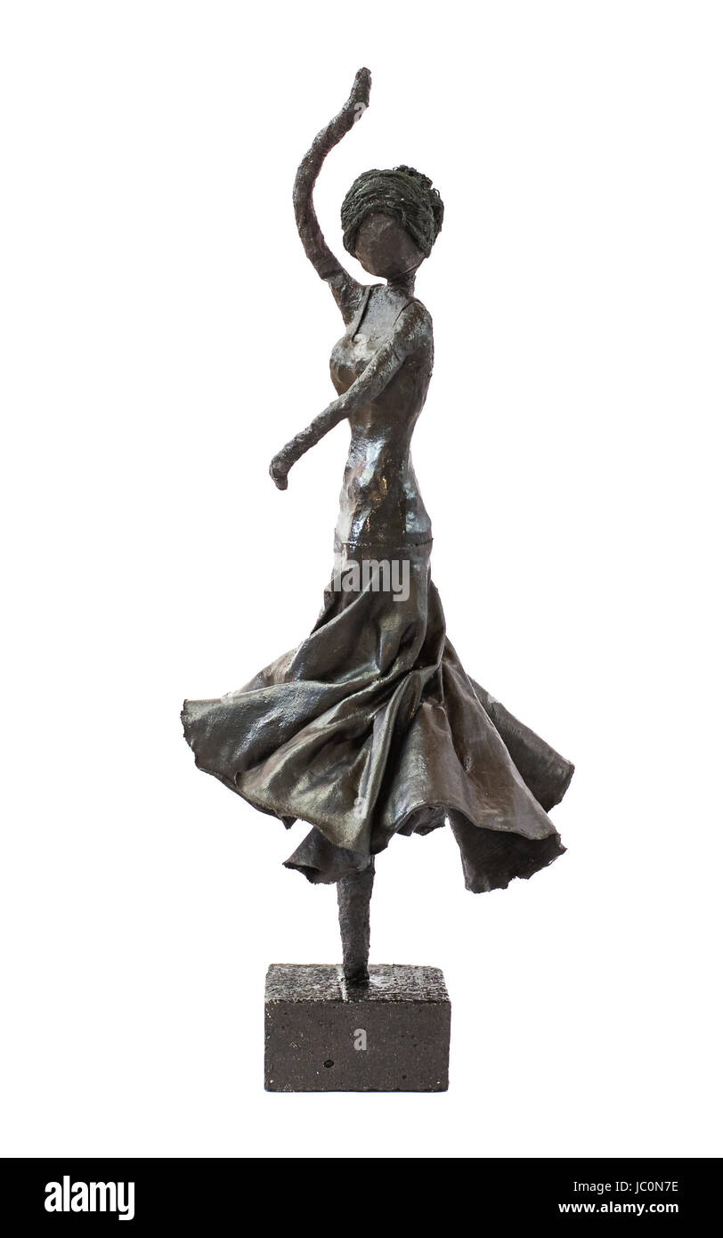 Paverpol Dancer Statue Isolated on White Background Stock Photo - Alamy