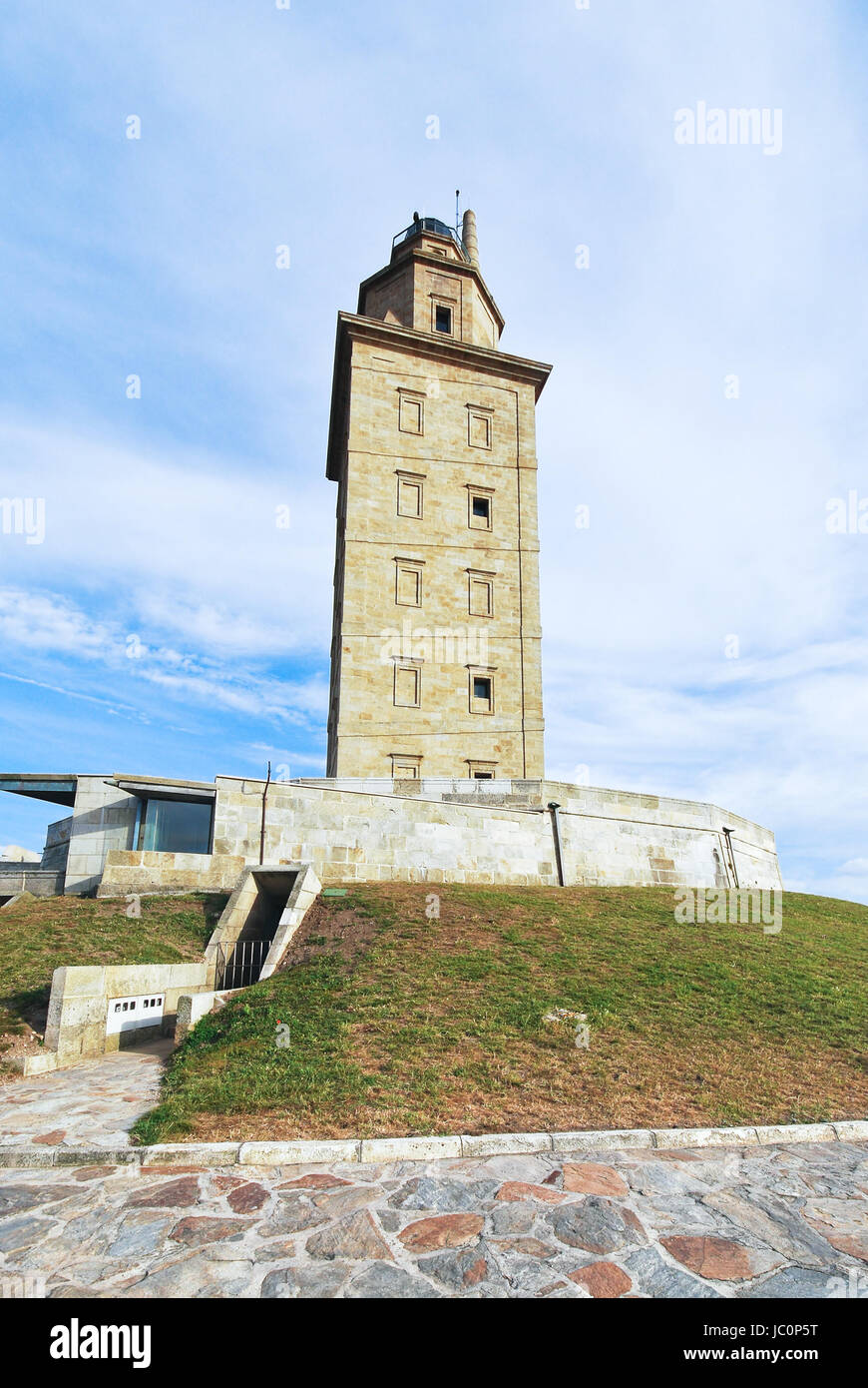 ancient roman lighthouse Tower of Hercules, La Coruna, Galicia, Spain ...