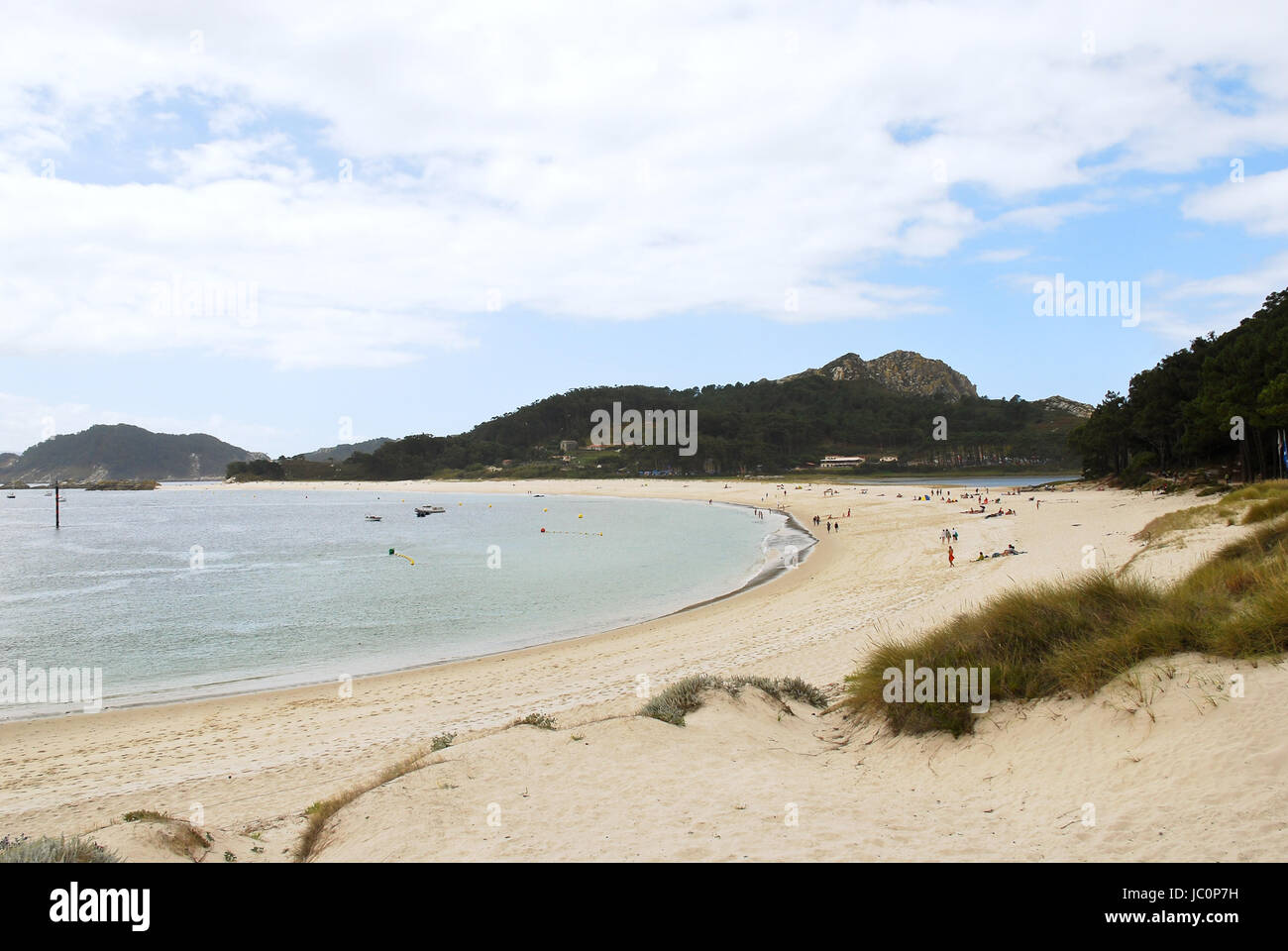 sand beach on Cies Islands (illas cies) - Galicia National Park in ...