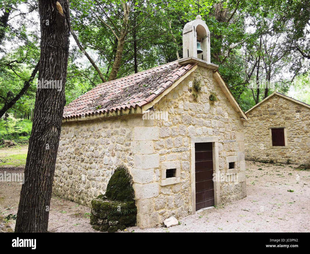 late romanesque style one-nave middle ages building in Kornati region ...