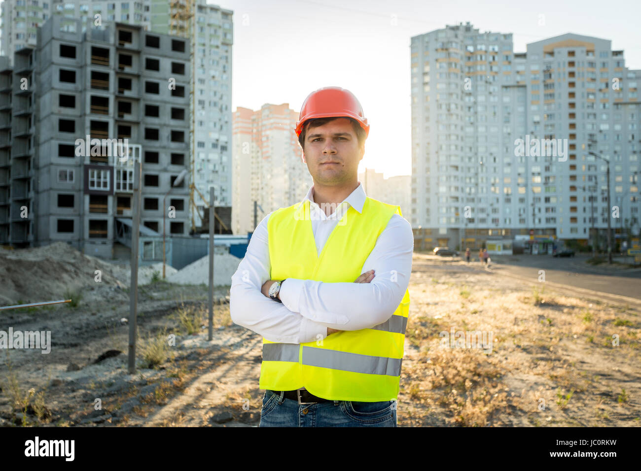 Closeup professional architect engineer face hi-res stock photography ...