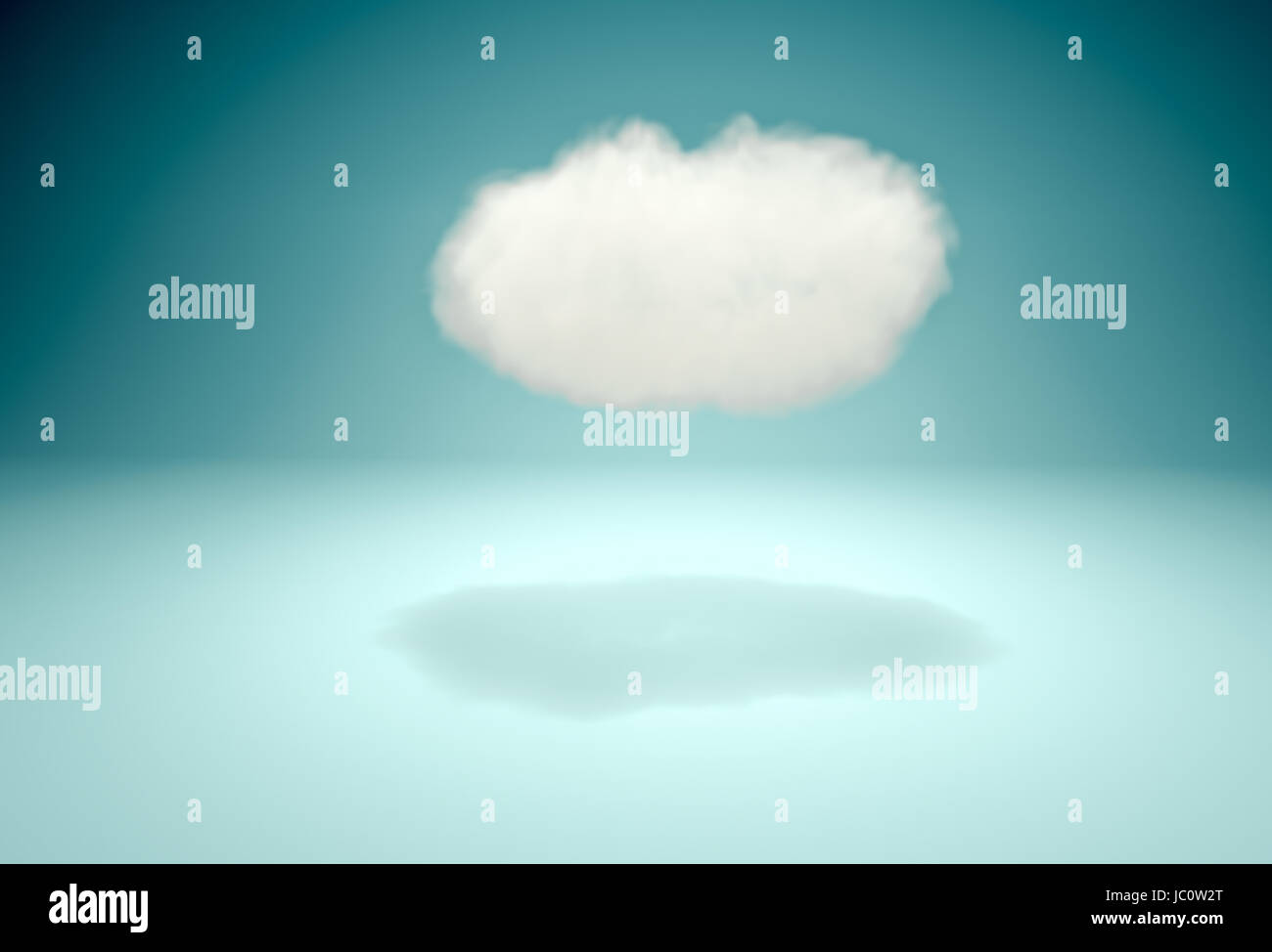 Floating fluffy cloud at studio with blue background Stock Photo - Alamy