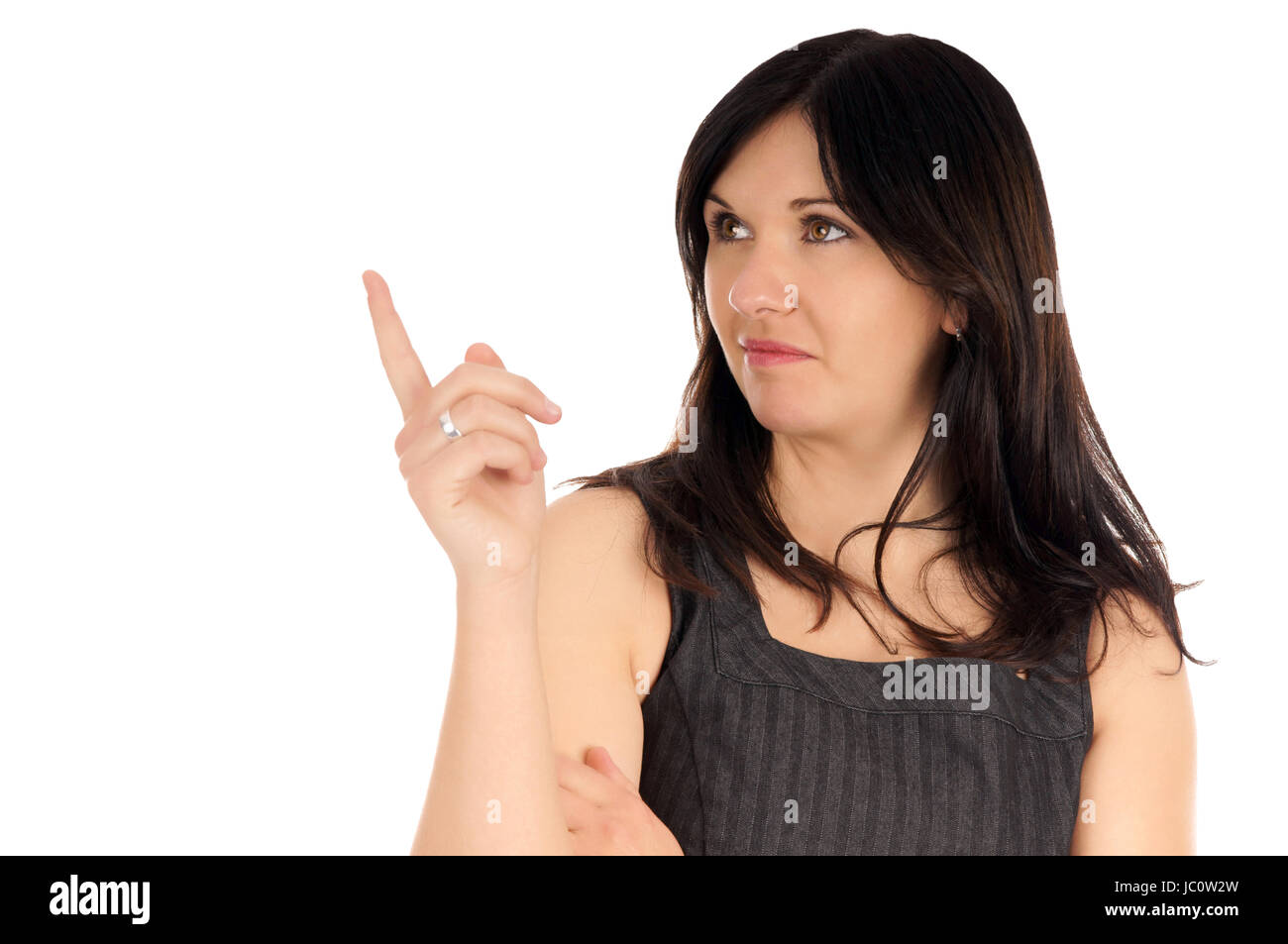Business Woman pointing up Stock Photo - Alamy