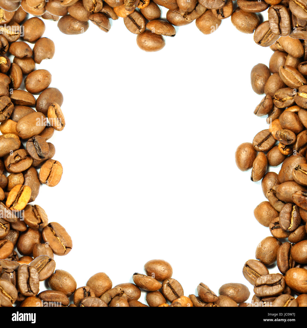 Coffee Beans Frame over a white background Stock Photo - Alamy