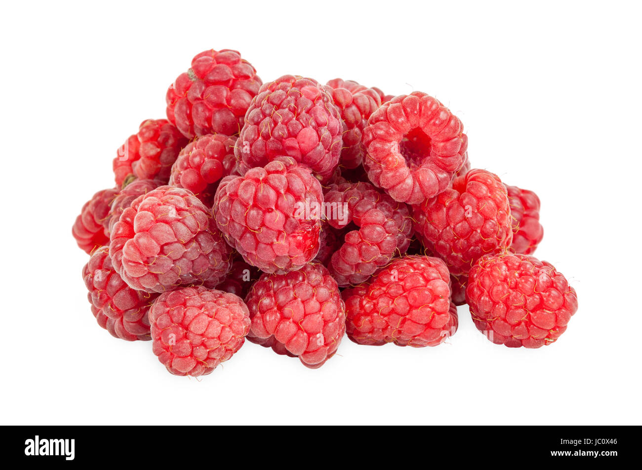Fresh raspberries isolated on white background with clipping path Stock ...