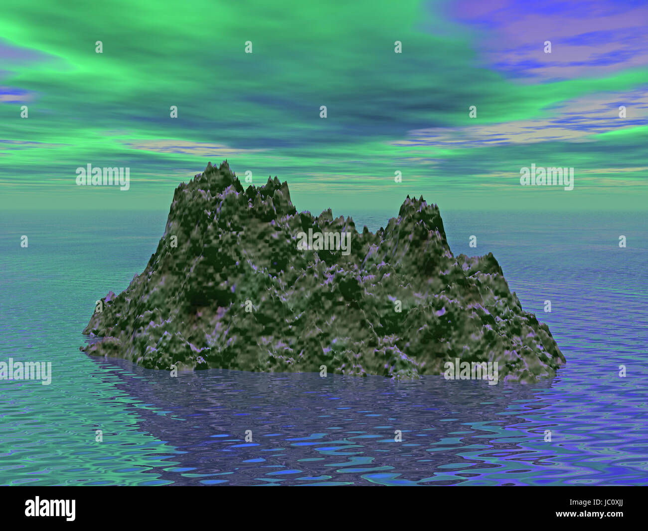 dramatic sky over the sea,computer graphics Stock Photo - Alamy