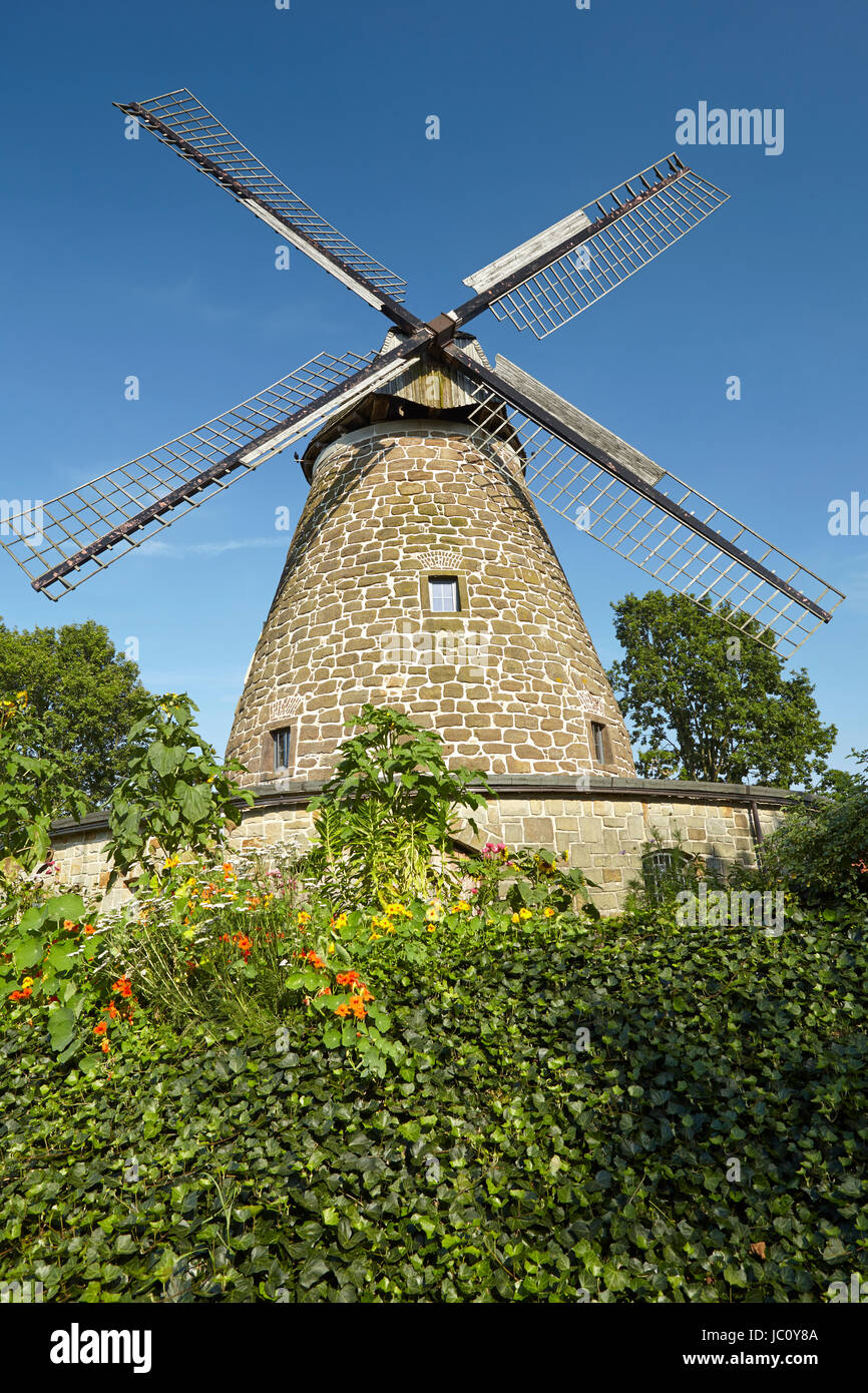 The windmill Hartum (Hille, Germany) is a dutch type of windmill and is ...
