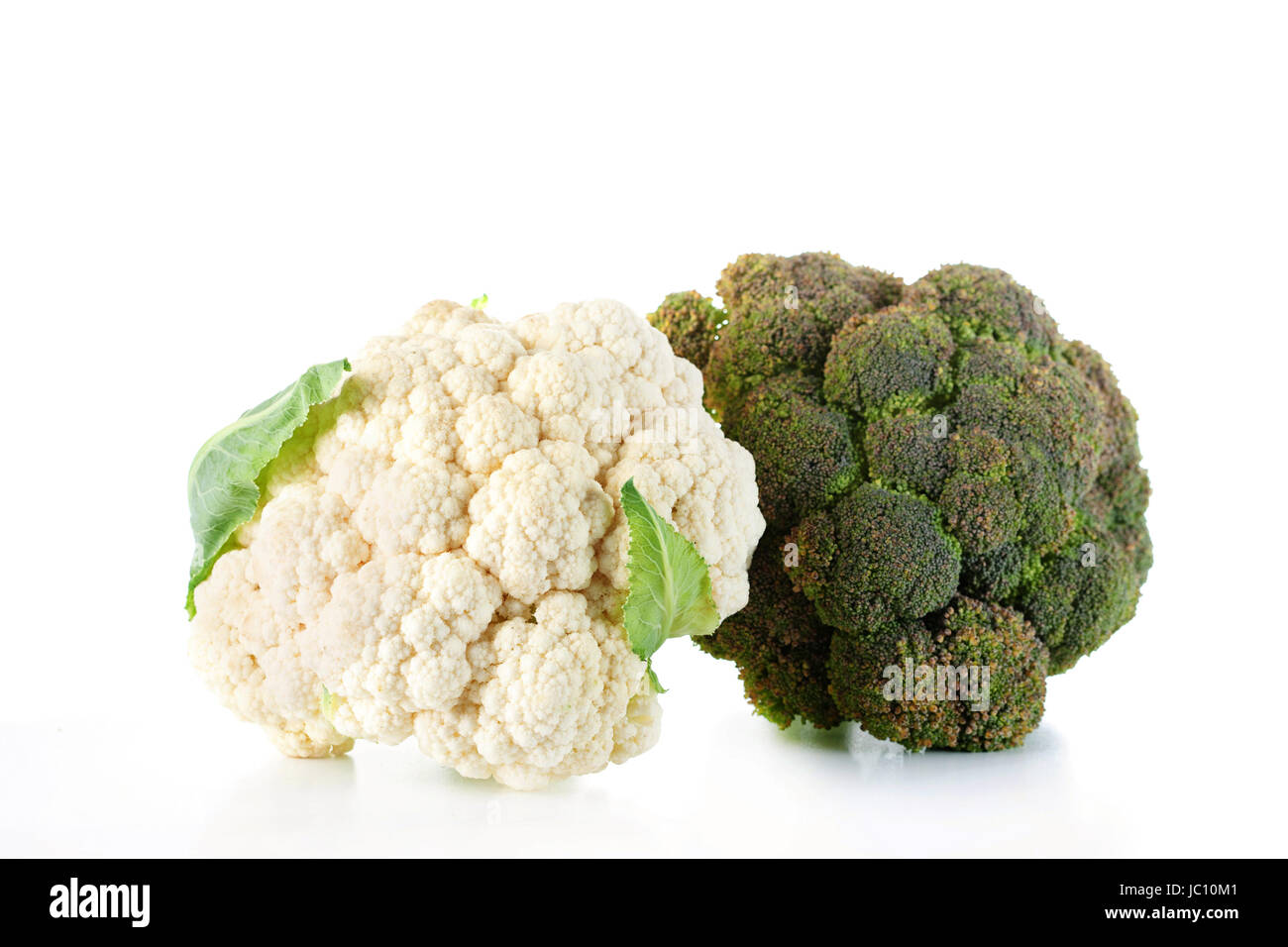 Broccoli and cauliflower isolated on white background Stock Photo - Alamy