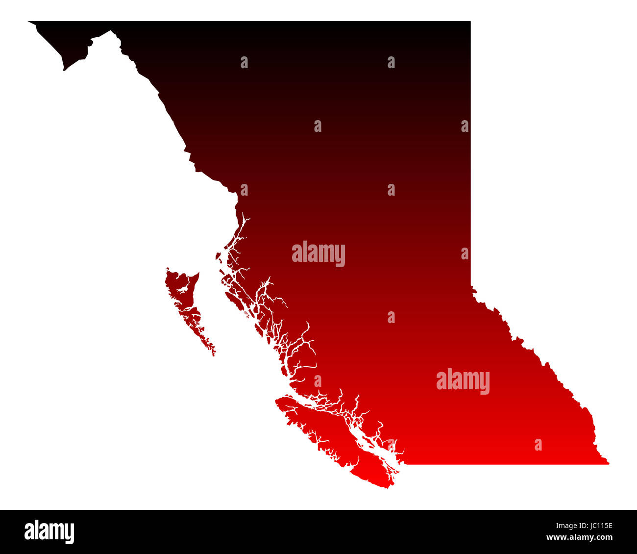Karte von British Columbia Stock Photo - Alamy