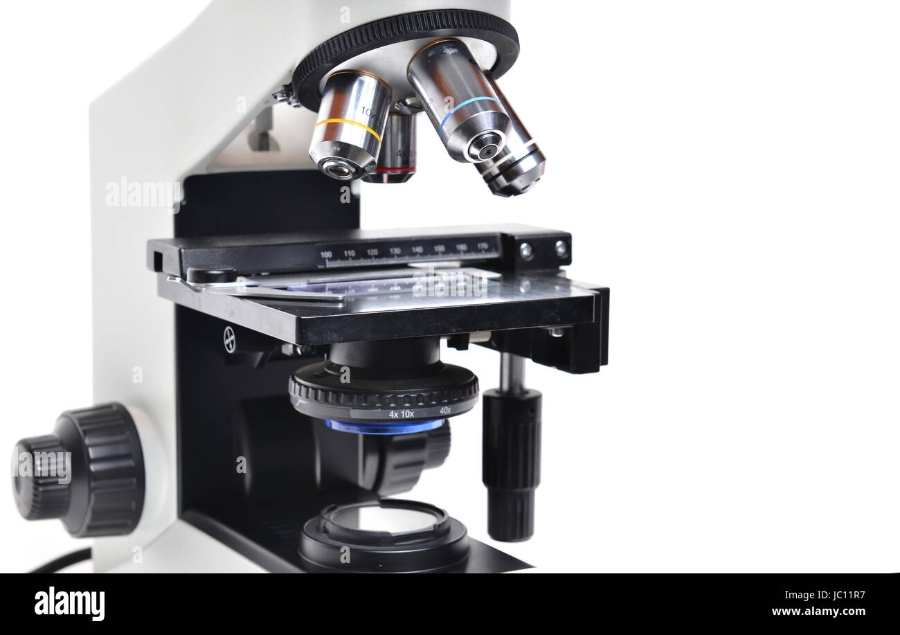 microscope isolated on white background Stock Photo - Alamy