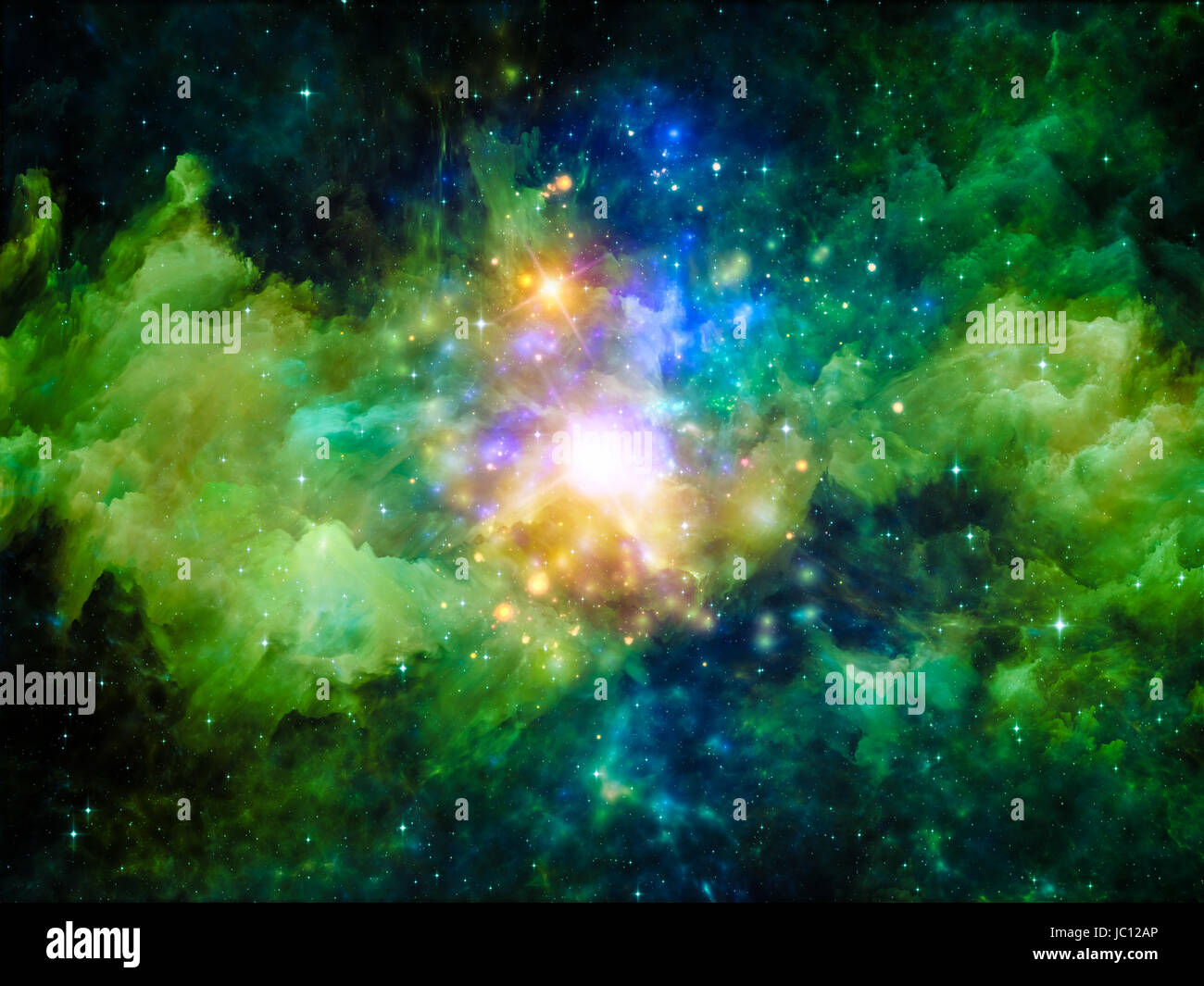 Colors in Space series. Backdrop design of colorful clouds and space ...