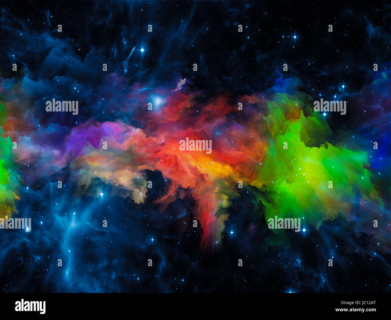 Colors in Space series. Graphic composition of colorful clouds and ...